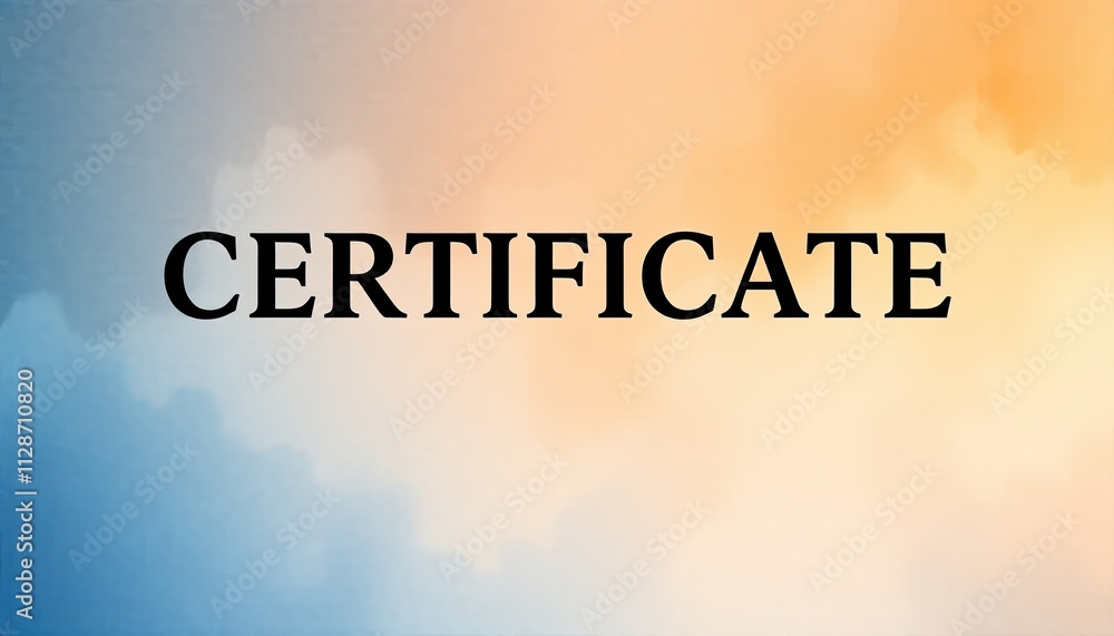 Certificate background with soft watercolor layers and simple modern ...