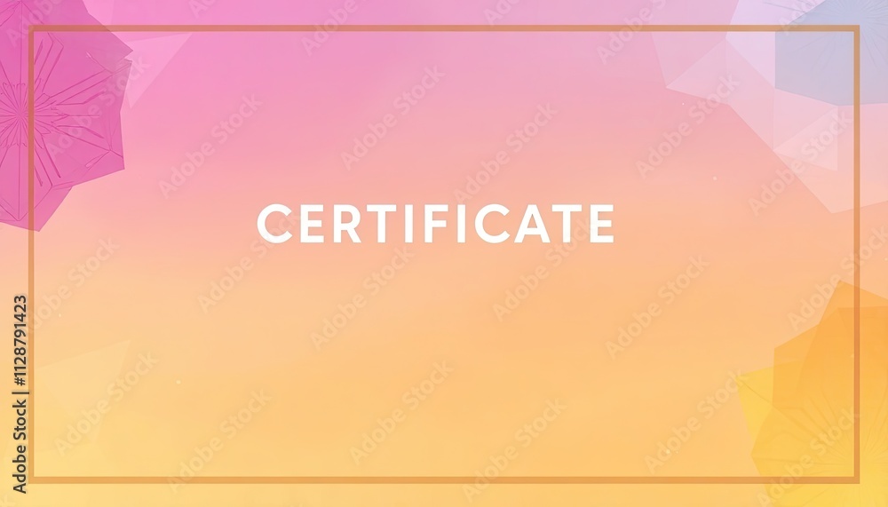 certificate background with geometric vector patterns and soft ...