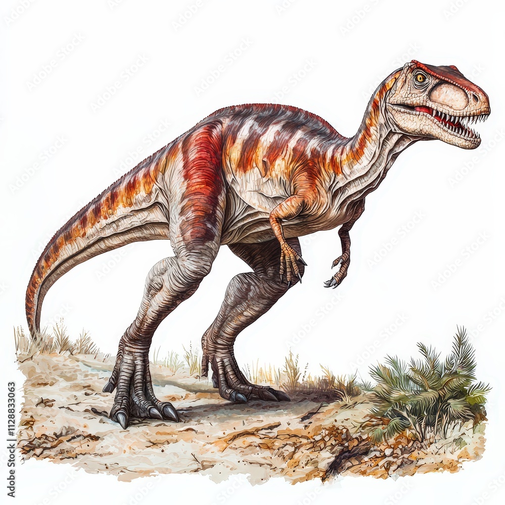Allosaurus dinosaur, triassic period, mesozoic era, cretaceous period ...