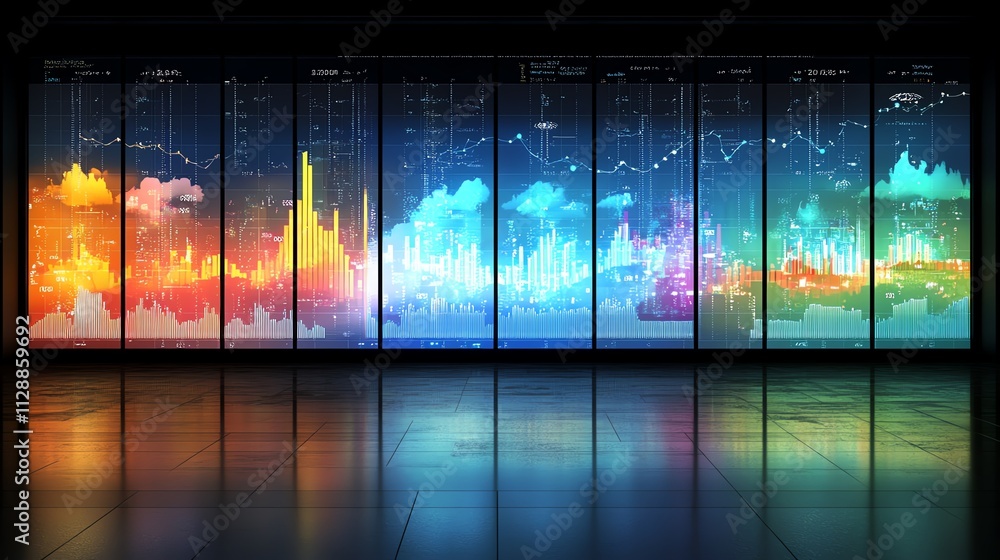 Digital dashboard showing stages of value creation close up value ...
