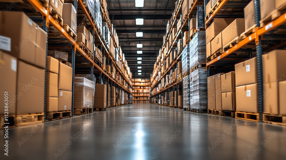 Returns processing area with organized boxes focus on streamlined ...