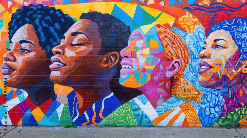 A community mural project where artists of different races and ...