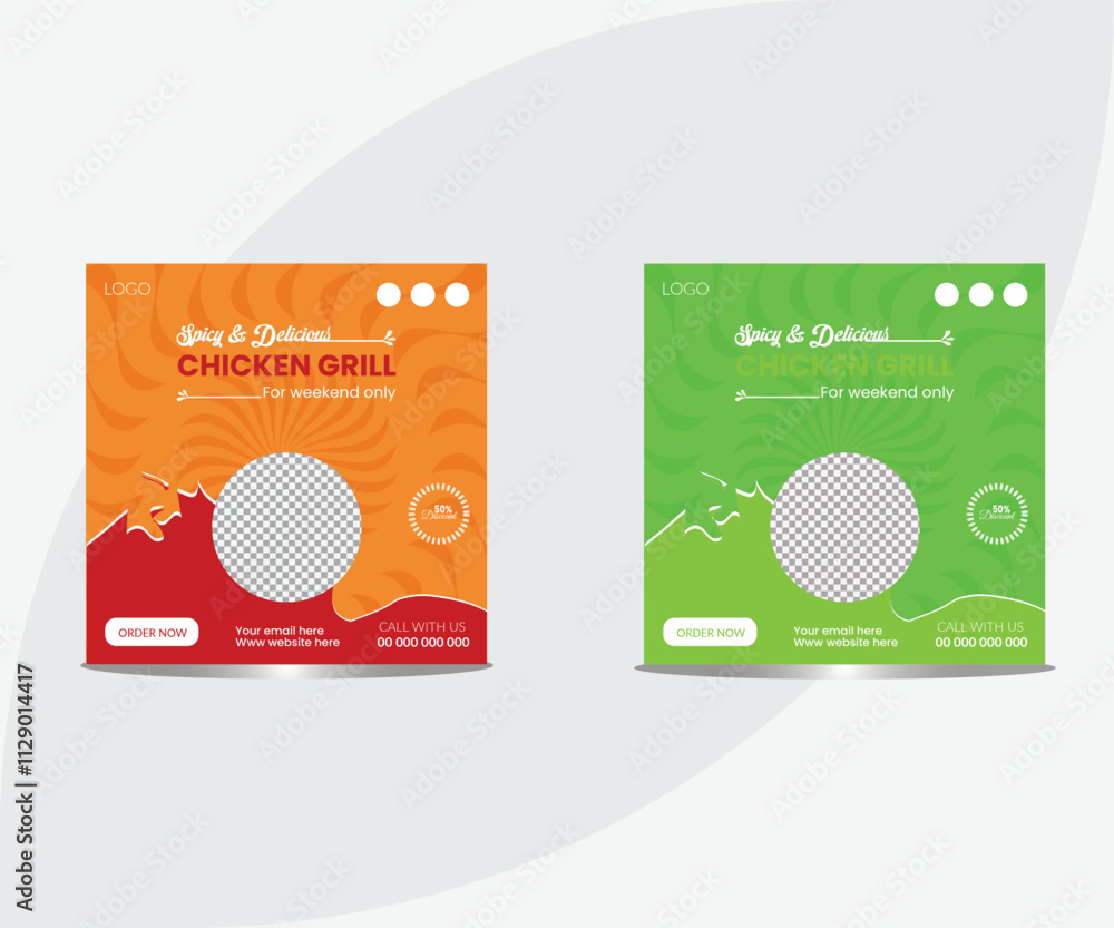 Special chicken social media post design. Restaurant food menu web ...