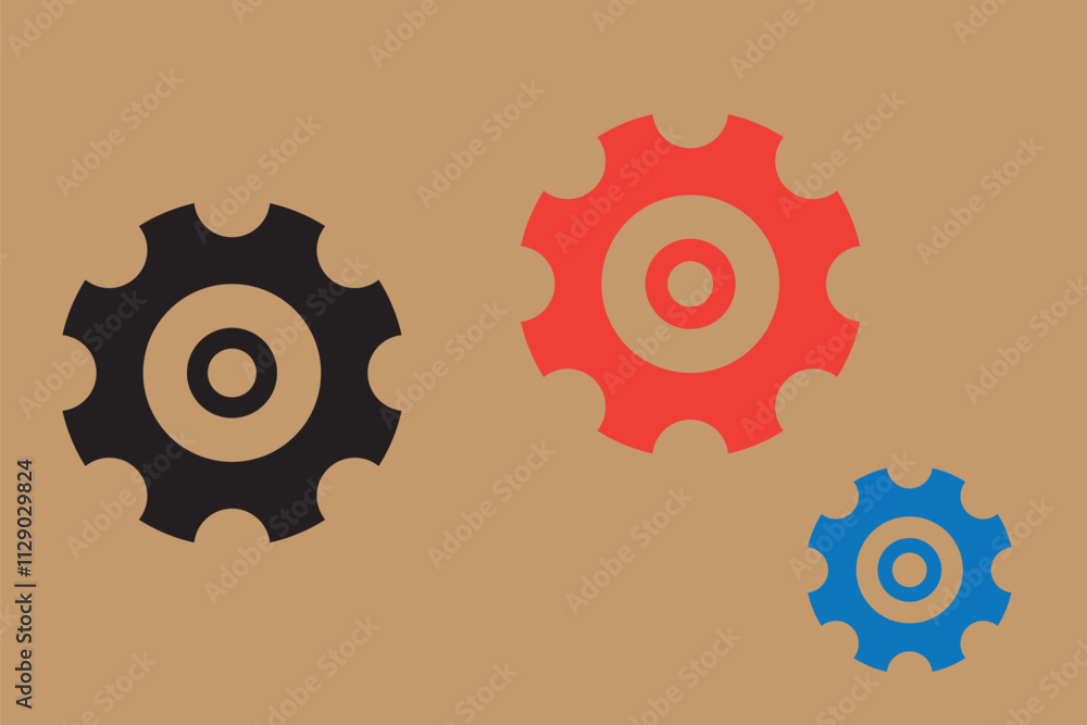Black settings icon. Cogwheel symbol. Gear wheel vector linear icon for ...