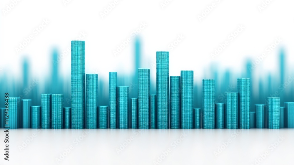 Abstract Blue Bar Chart: A mesmerizing abstract representation of data ...