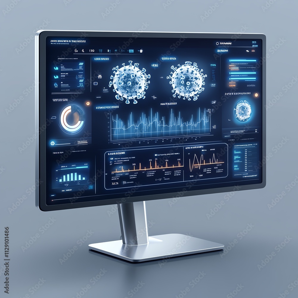 Health warning monitoring, advanced medical dashboard tracking disease ...