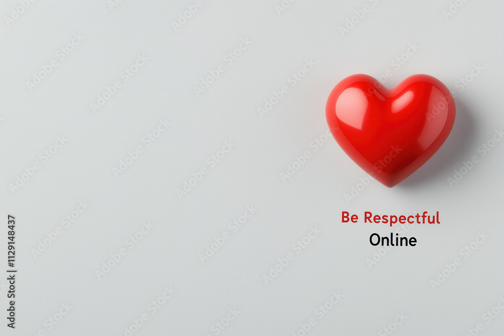 Social media post with a bold red heart graphic and the phrase "Be ...
