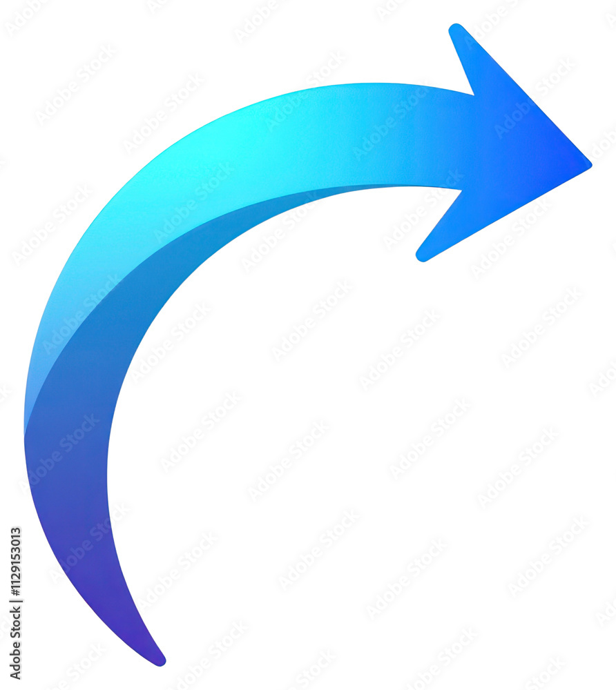 PNG Blue gradient curve arrow graphic vector illustration. Stock ...