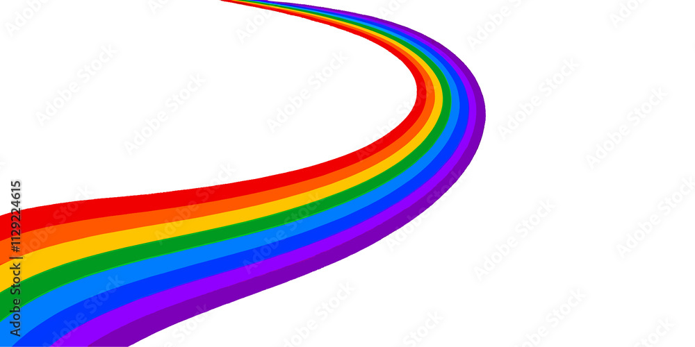 Waving rainbow colourful cut out clipping path LGBT flag isolated on ...