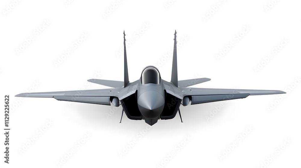Sleek and Powerful Military Fighter Jet in a Bold Front Facing View ...