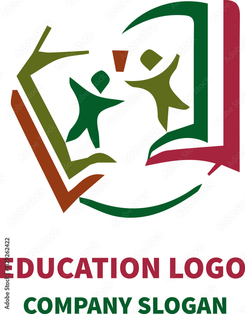 An education logo represents learning and growth, using symbols like ...