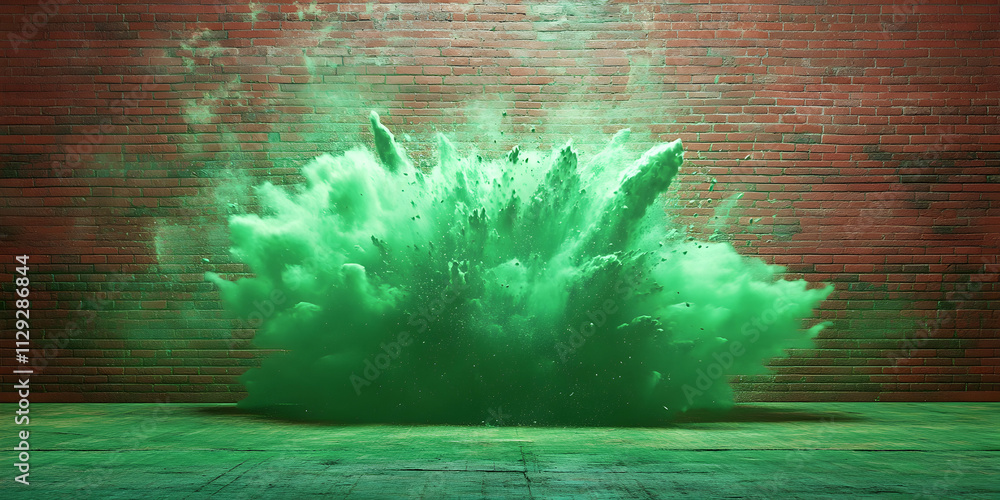Brick wall exploding with green screen effects for creative visual ...