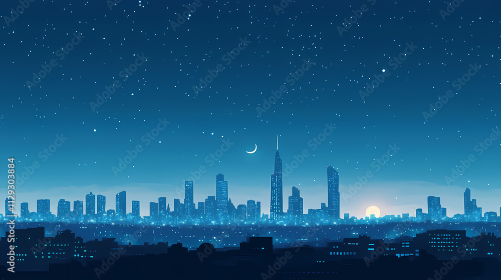 Riyadh skyline at night a panoramic view of the city's iconic buildings ...