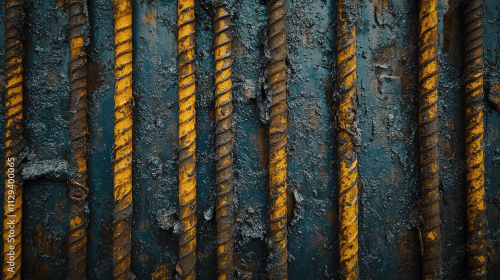 Rusty industrial rebar texture for construction closeup image showing ...
