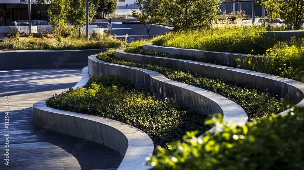 Civic infrastructure depicted through close-up shots of urban planning ...