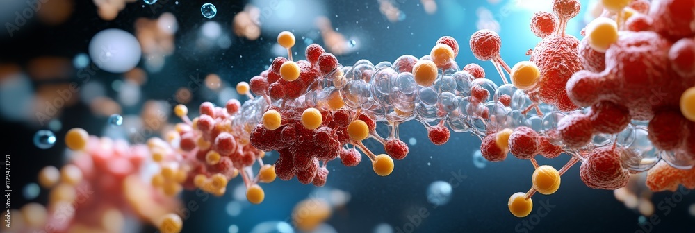 GLP-1 Molecule: Structure and Diabetes Management - Microscopic view of ...