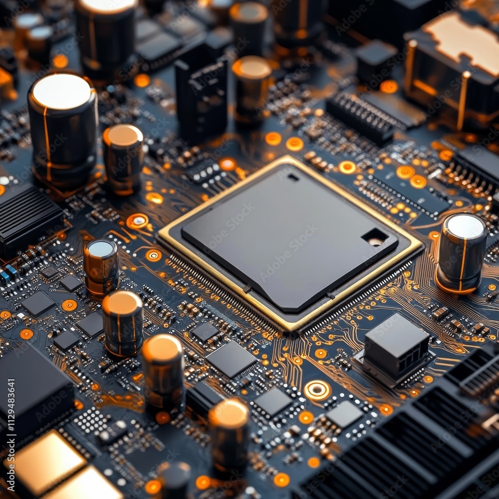 Computer motherboard backdrop Stock Illustration | Adobe Stock