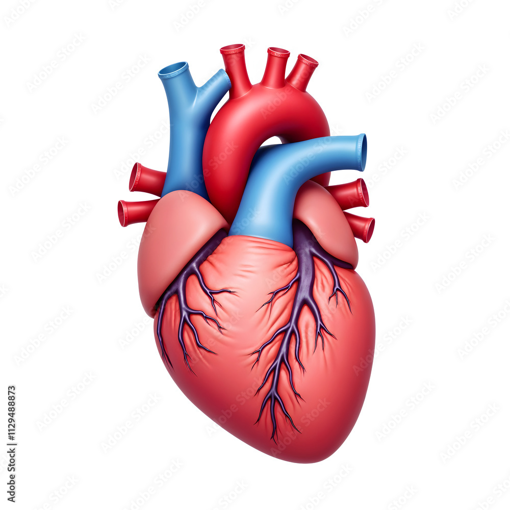 Realistic Human Heart Illustration - Anatomy of the Cardiovascular ...