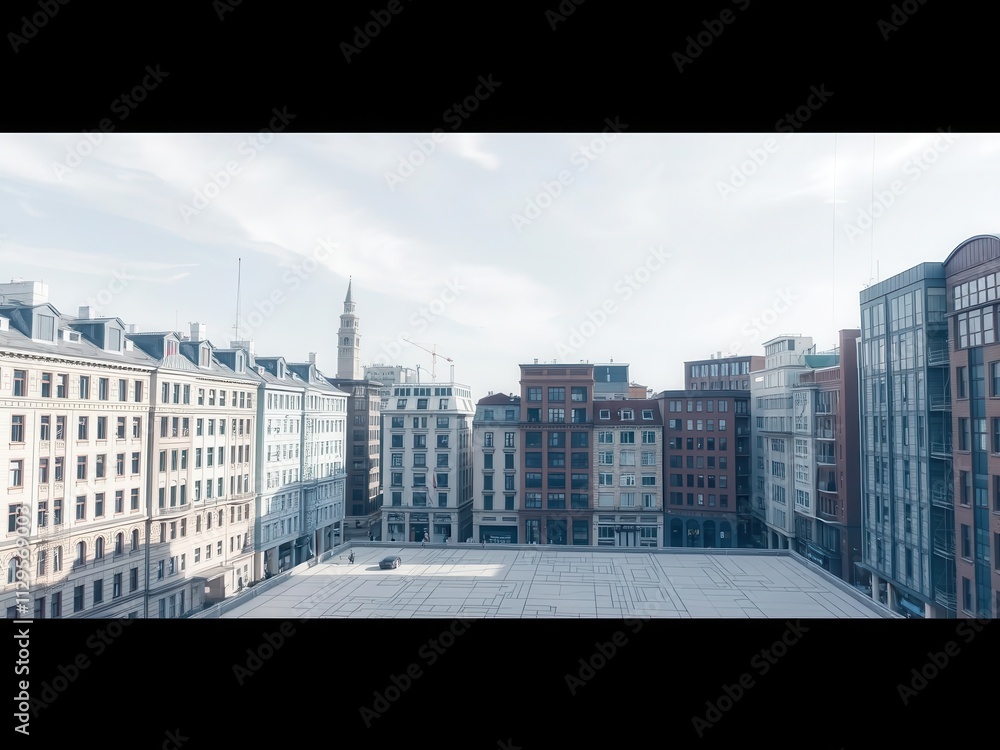 Architectural blueprint photo effect mockup showcasing a realistic ...