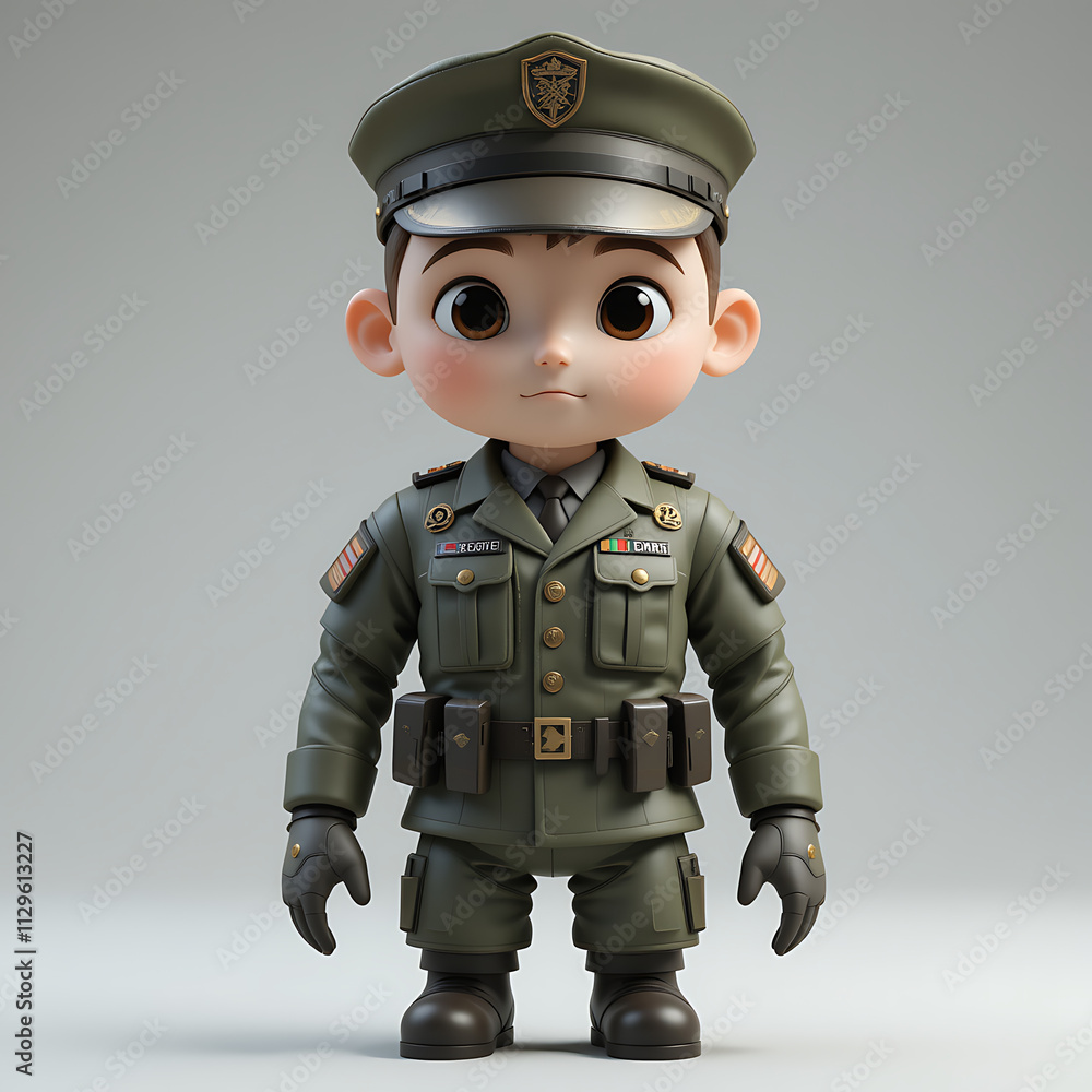 Cute military avatar featuring cartoon style soldier character. The AI ...