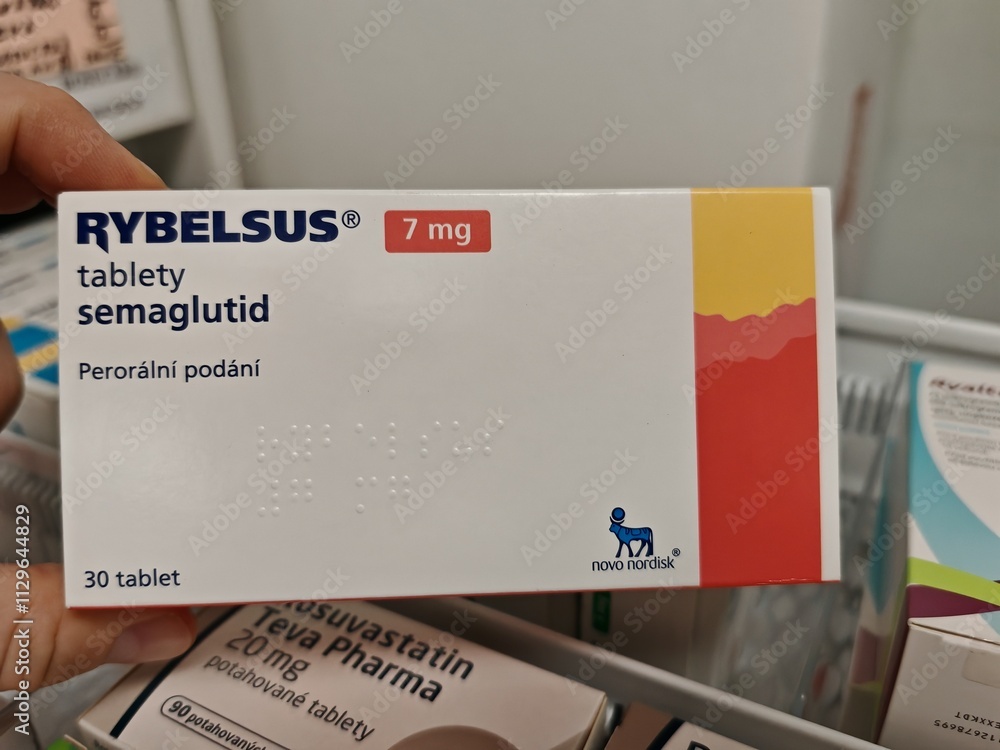 Prague, Czech Republic -December 12 2024:RYBELSUS box of medication ...