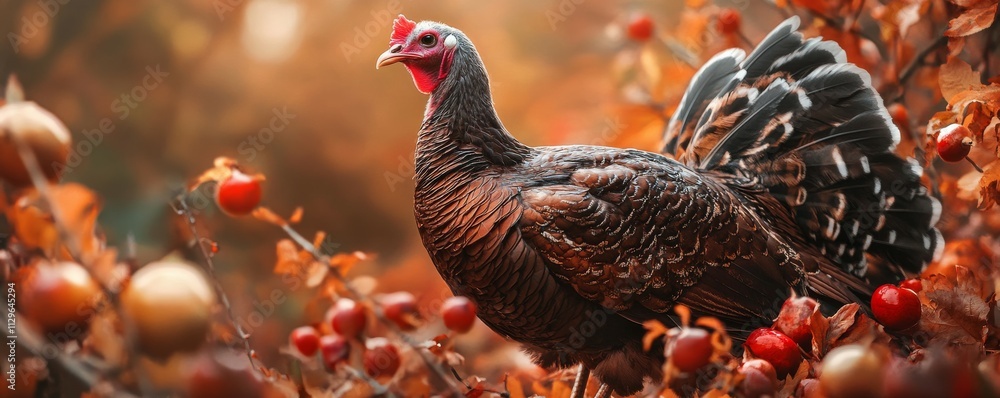 Traditional turkey clipart harvest festival scene, autumnal color ...