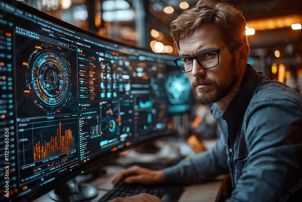 Team working remotely with floating screens displaying time zones ...