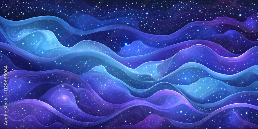 Bright Neon SpaceIllustration Viscous Textile, Gradient Silk Ripples ...