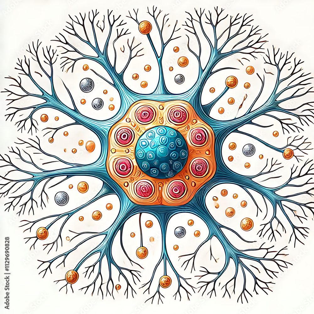 Vector infographic of Neuron and glial cells (Neuroglia). Astrocyte ...