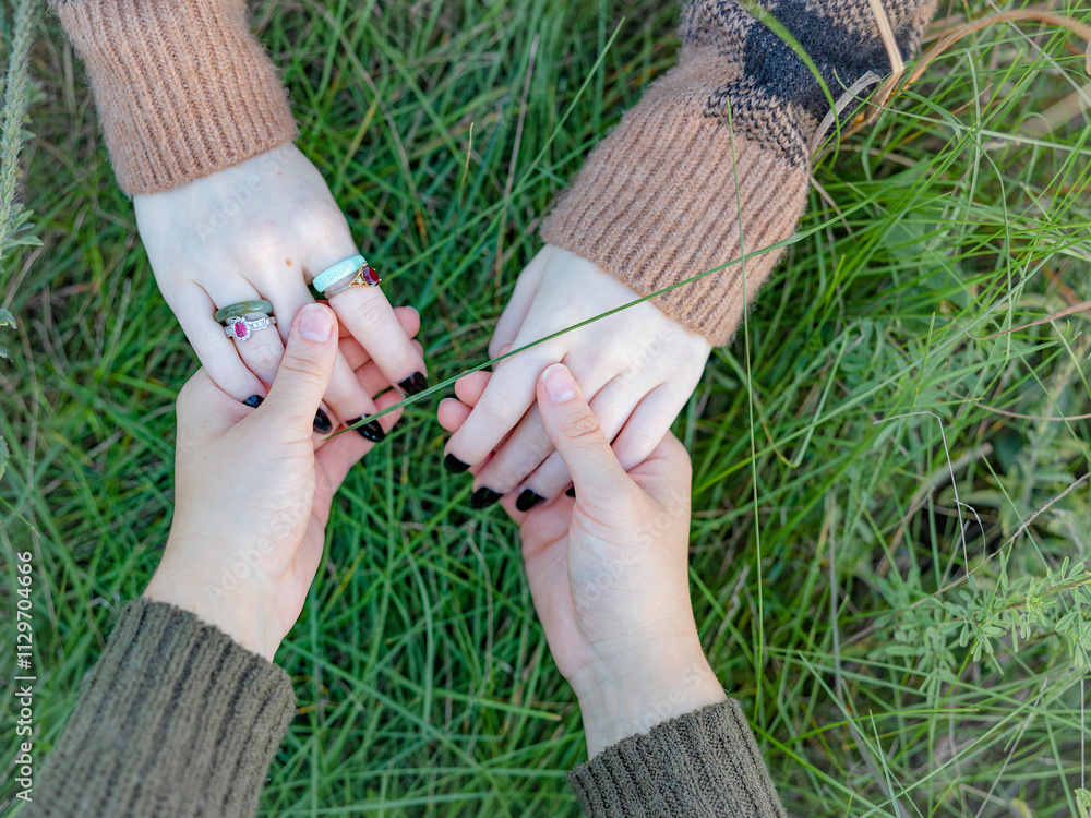 Two People Holding Hands in a Caring and Supportive Friendship, Helping ...