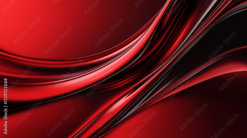 Luxurious red background with smooth curves and subtle metallic accents ...