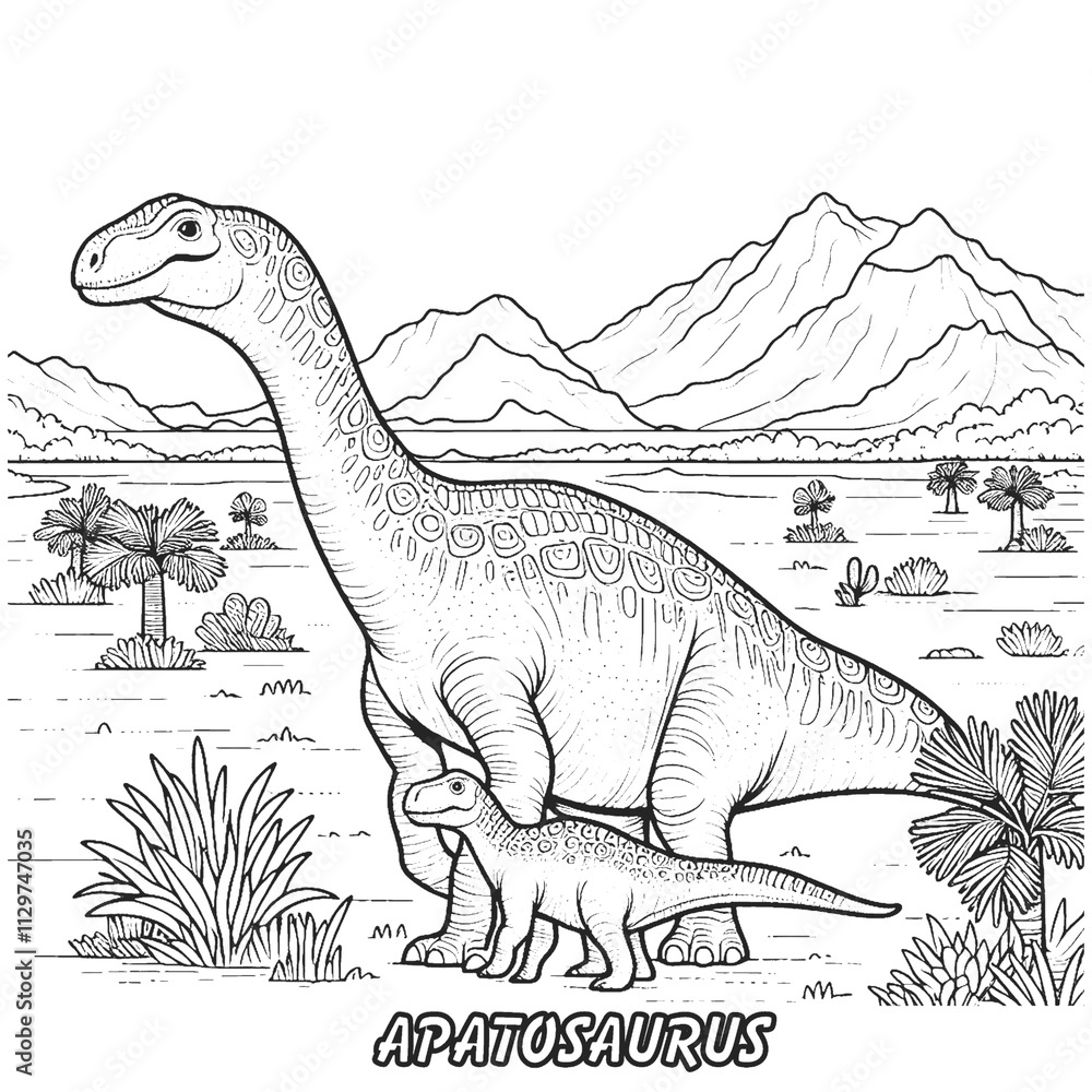 Collection of Coloring Page for Kids with Dinosaur Story, Printable ...