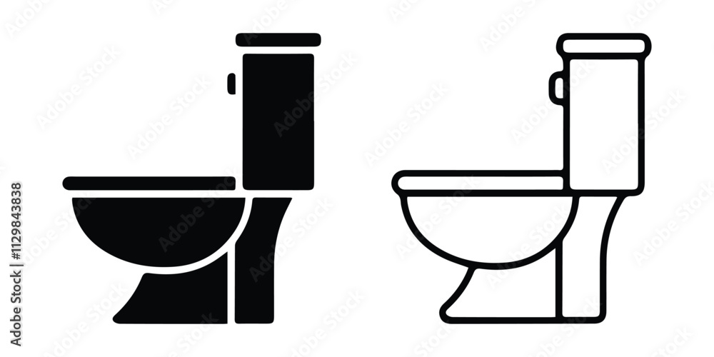 Toilet Icon Collection. Vector toilet male or female Restroom For ...