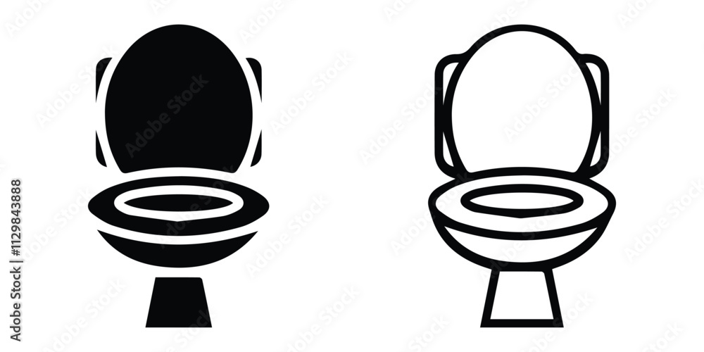 Toilet Icon Collection. Vector toilet male or female Restroom For ...