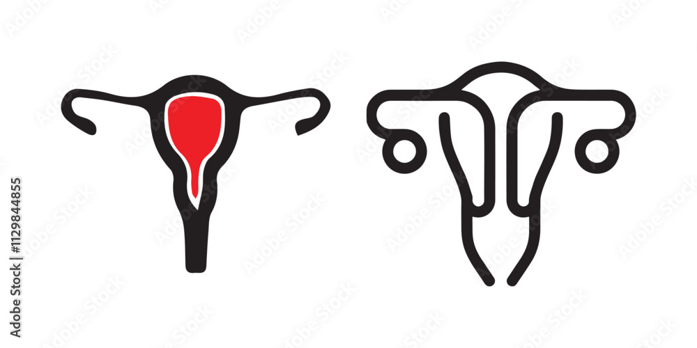 Uterus icon. Female reproductive system. anatomy of female organs ...