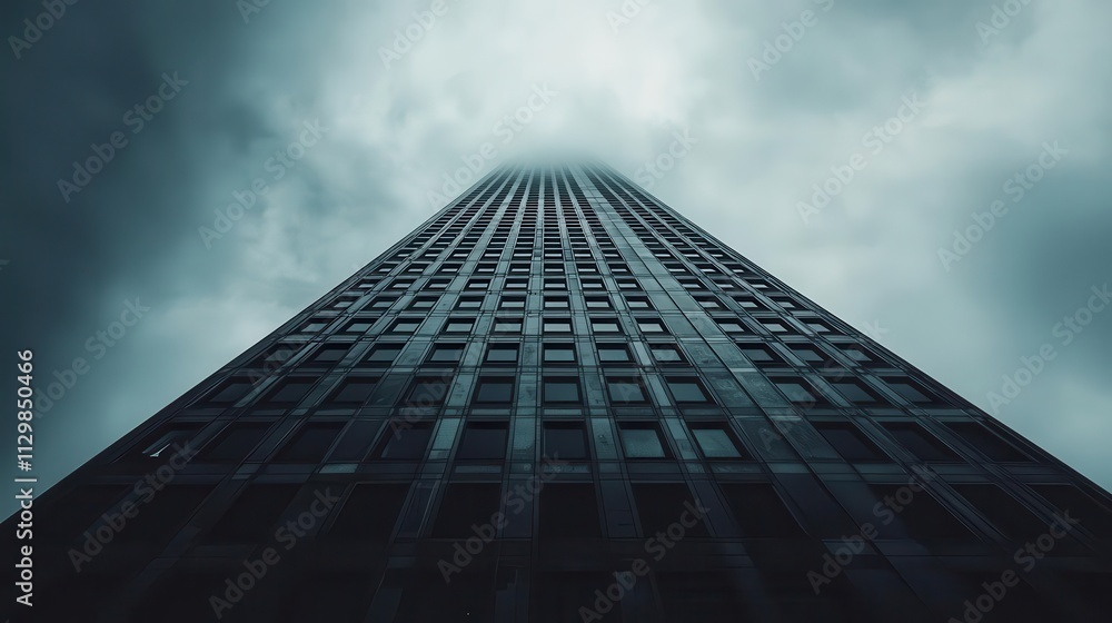 Image of a skyscraper under construction with visible metal frameworks ...