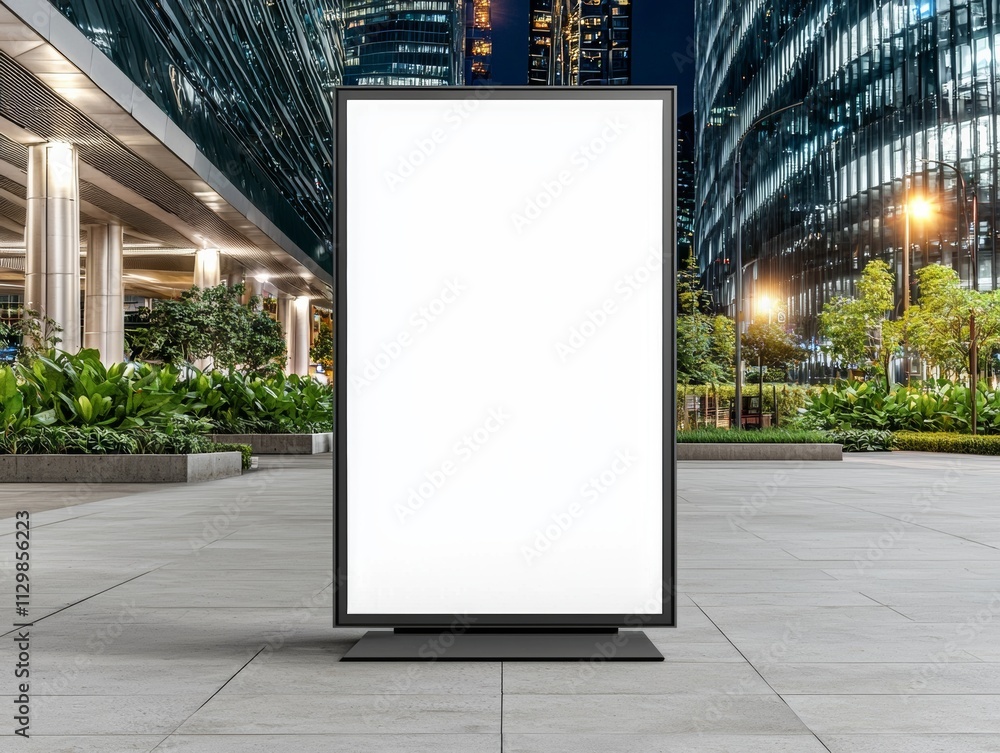 Urban advertising showcase modern city plaza digital billboard setup ...