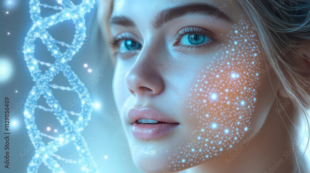 Beautiful lady model shows skin revitalization after polynucleotides ...