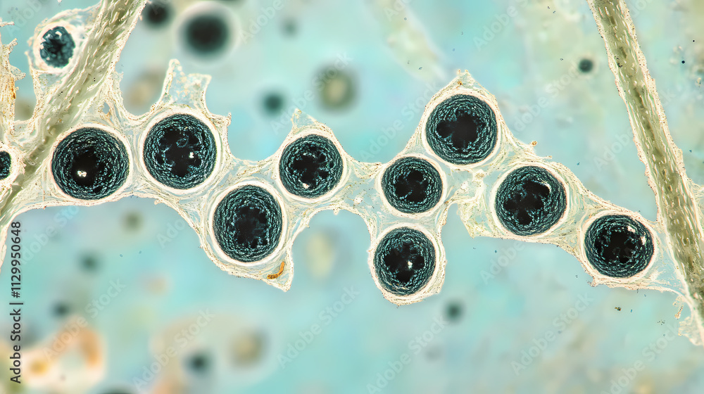 Tiny, greenish-black spores of cladosporium fungus, a ubiquitous ...