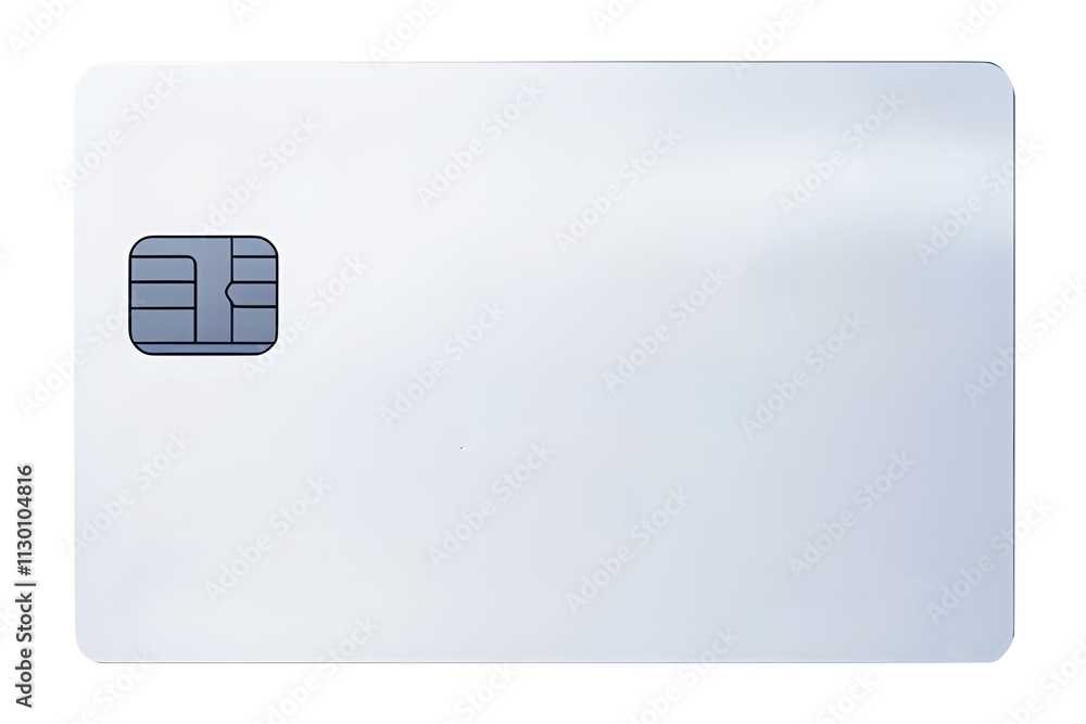 Modern white credit card with advanced digital technology features ...