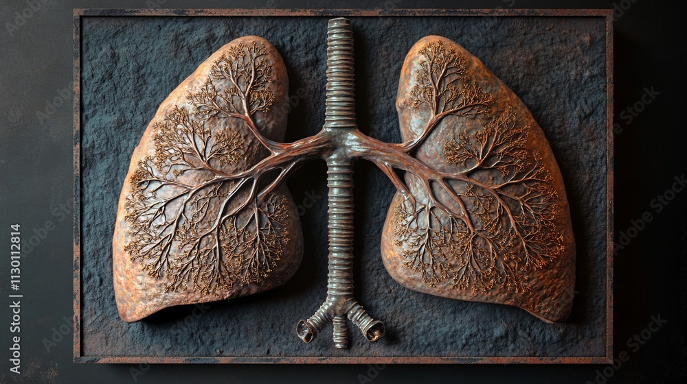 Respiratory system diagram featuring lungs, trachea, and bronchi ...
