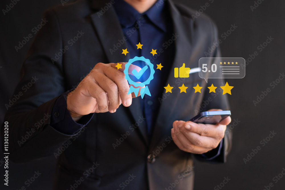 Online customer satisfaction survey service concept, customer service ...