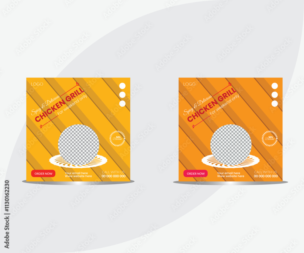 Special chicken grill social media post design. Restaurant food menu ...