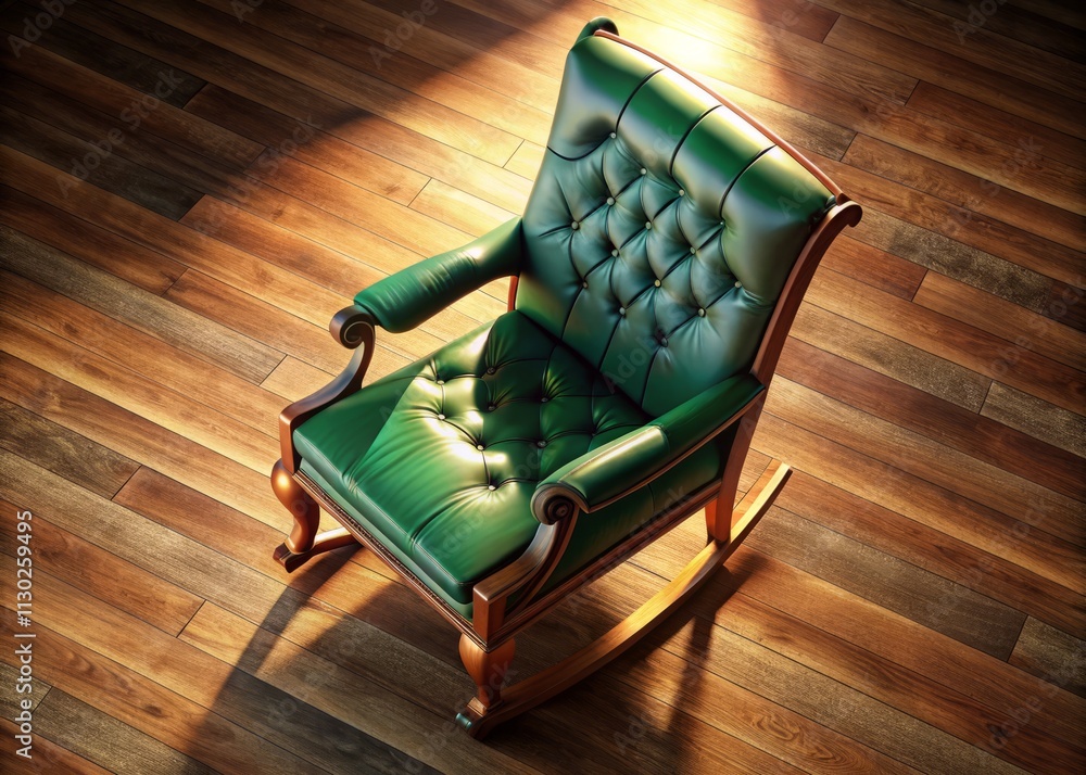 Bird's Eye View of Luxurious Rocking Chair with Plush Cushion - Elegant ...