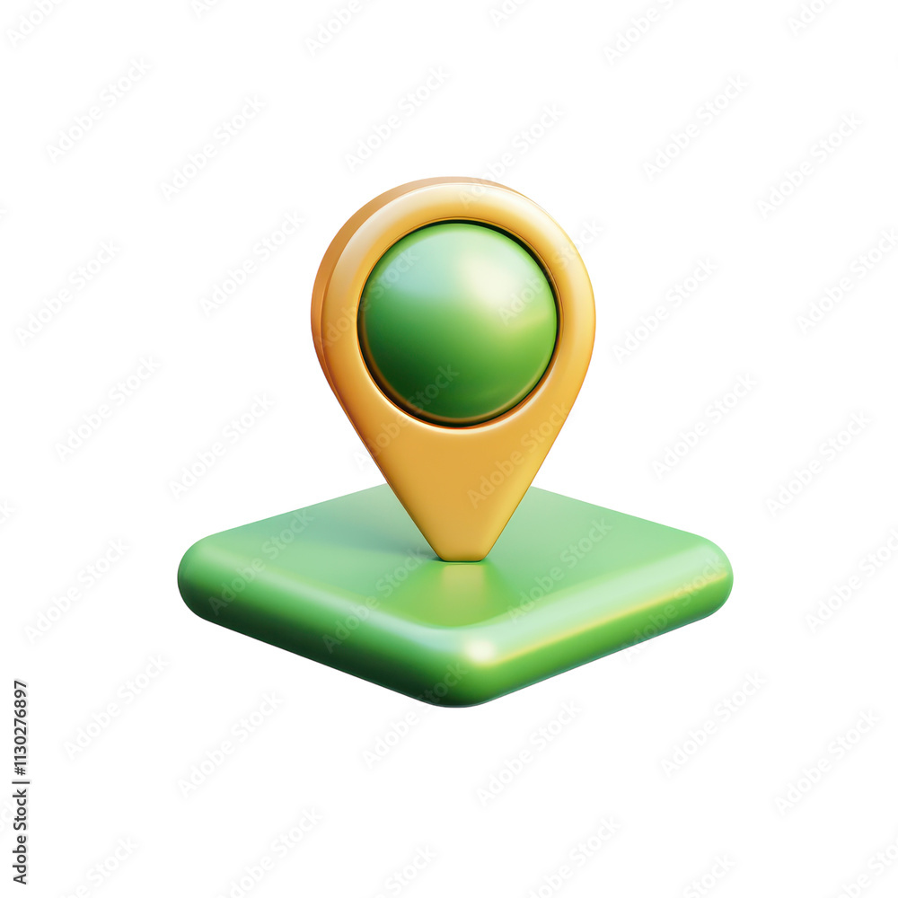 3D Green Location Icon for Maps and Navigation Transparent PNG ...