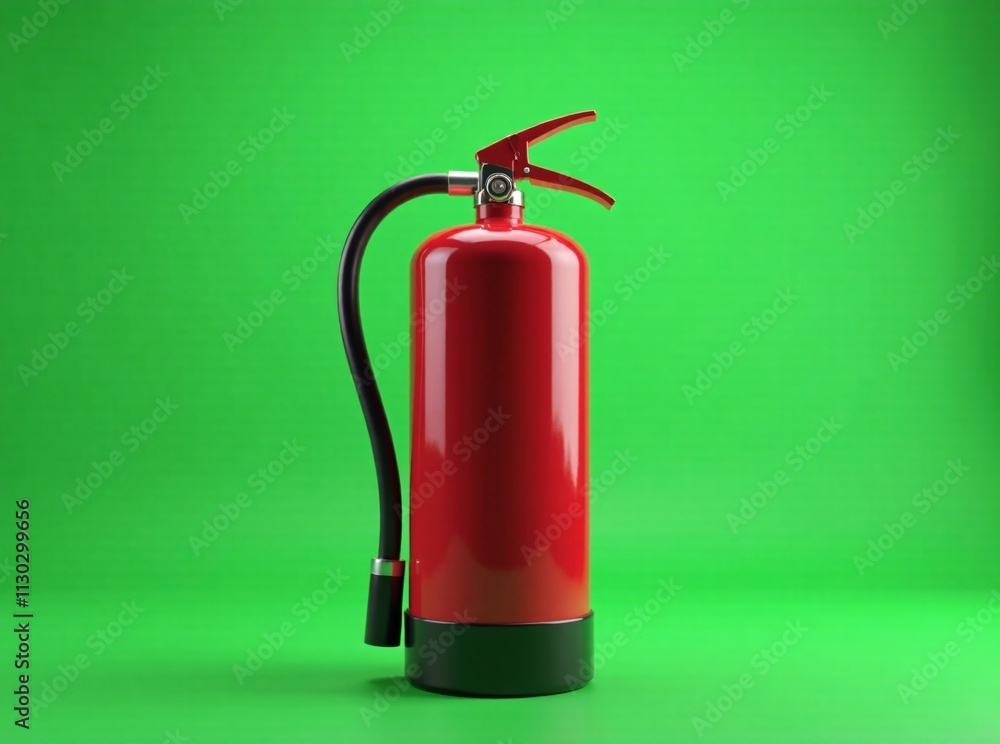 3D Rotating Fire Extinguisher on Green Screen - Emergency Safety ...