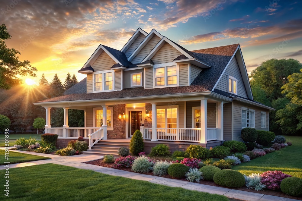 American Suburban Home Exterior, Modern Farmhouse, Dream Home Design ...