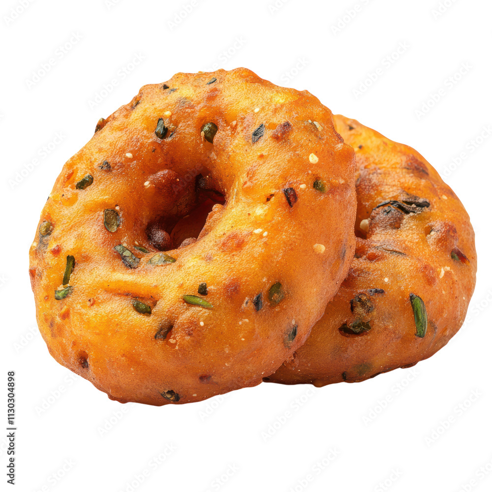 Delicious Medu Vada Snack on White Background Transparent PNG ...
