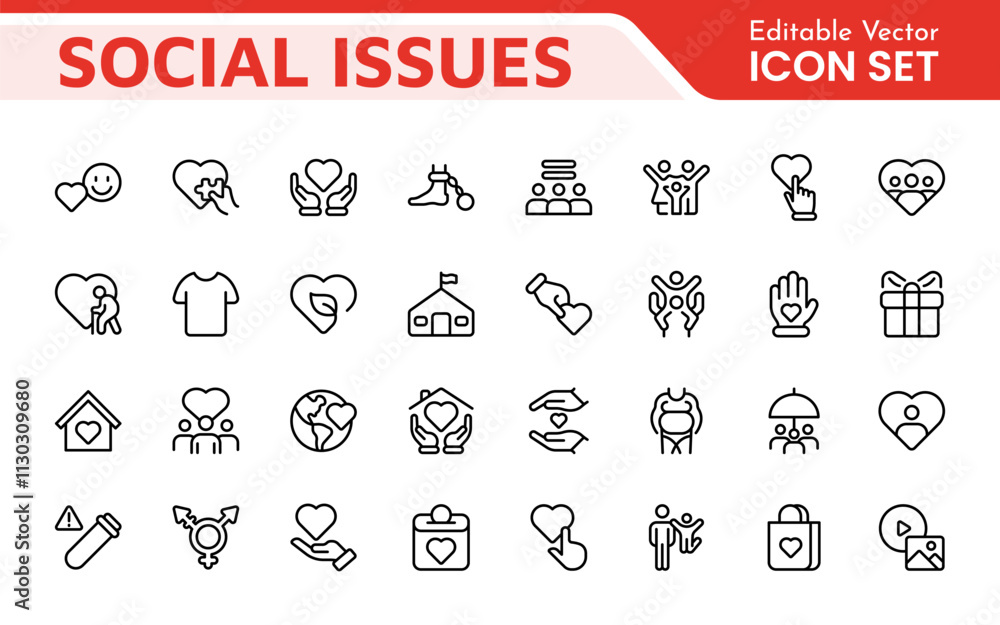 Social Issues Icon Set. Thought-provoking and impactful icons designed ...