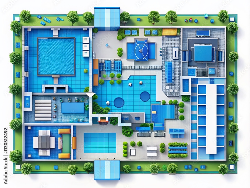 Panoramic Campus Map, Editable Floor Plan, Shopping Mall, Festival ...